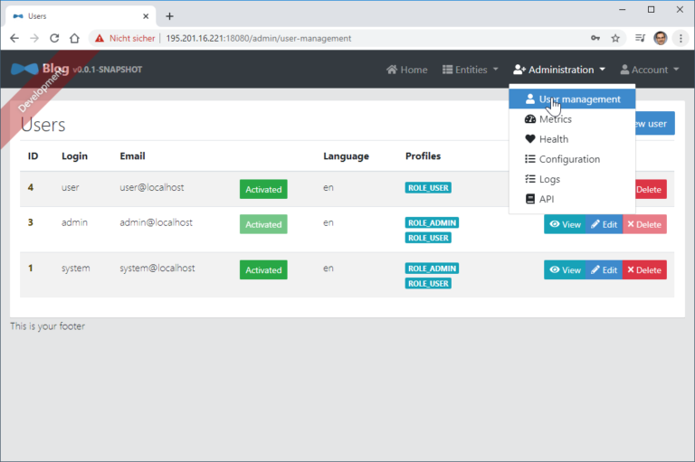 Hello Java Hipster Angular 8 And Spring Boot 21 With Cassandra 311 Running In Docker